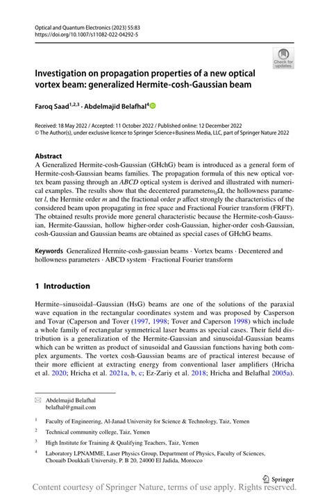 Investigation On Propagation Properties Of A New Optical Vortex Beam Generalized Hermite Cosh