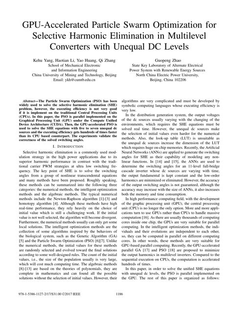 pdf gpu accelerated particle swarm optimization for selective