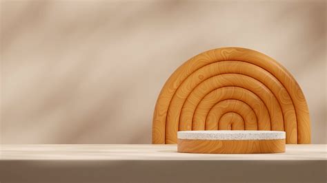 정사각형 레이아웃의 나무 아치 모형 테라조 텍스처 연단 템플릿의 3d 렌더링 0명에 대한 스톡 사진 및 기타 이미지 0명 건축 건축물 Istock