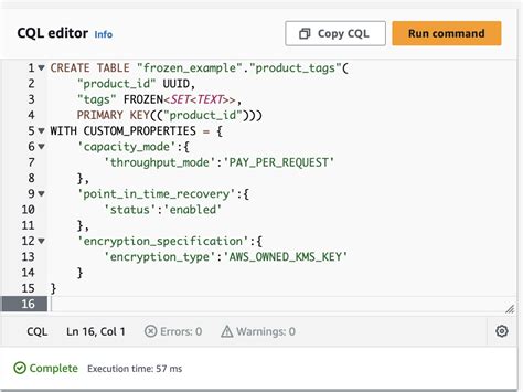 Announcing Frozen Collections For Amazon Keyspaces Aws Database Blog