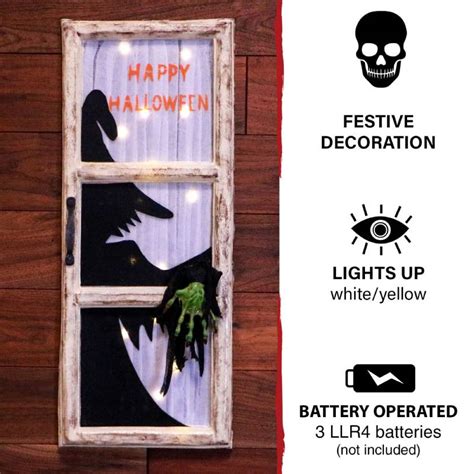 Haunted Hill Farm Hhdwndw 3ls 27 Evil Witch Behind Light Up