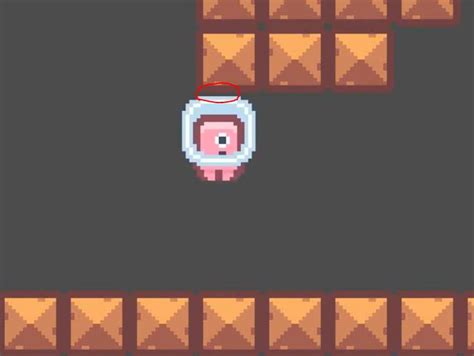 D Pixel Platformer Character Collides With Blocks Above While There S Still A Visible Gap