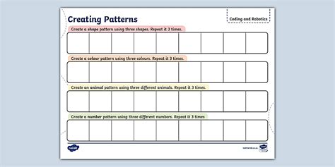 Grade 1 Robotics And Coding Creating Patterns Teacher Made