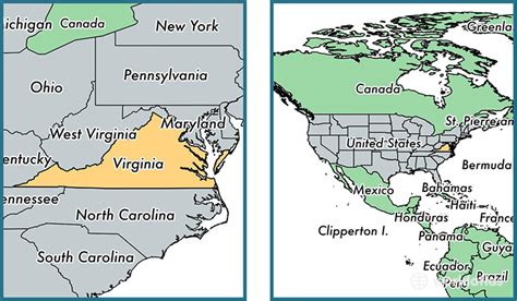 Virginia Location On Us Map