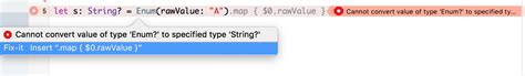 Swift Why Is Xcode Telling Me To Add Map 0rawvalue When I Can