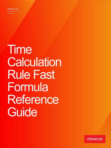 Time Calculation Rule Fast Formula Reference Guide Pdf Parameter Computer Programming