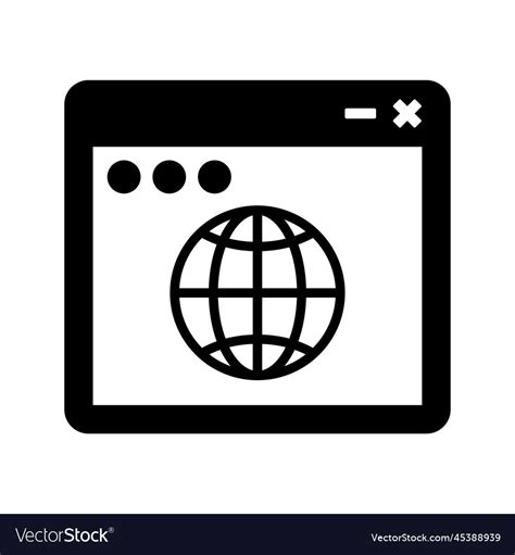 Browser Cross Test Icon Black Graphics Royalty Free Vector