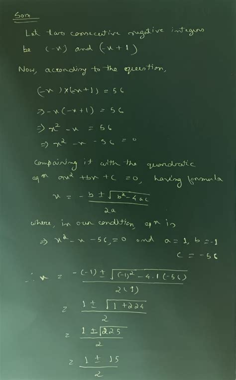 [solved] find 2 consecutive negative integers whose product is 56 what is course hero