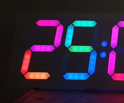 Big Digital Clock Using Ws2811 Led Strip And Arduino 5 Steps