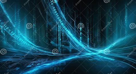 An Abstract Digital Background With Binary Code And Ai Algorithms Running In The Background