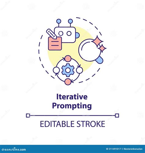 Iterative Prompting Multi Color Concept Icon Cartoon Vector 311491017