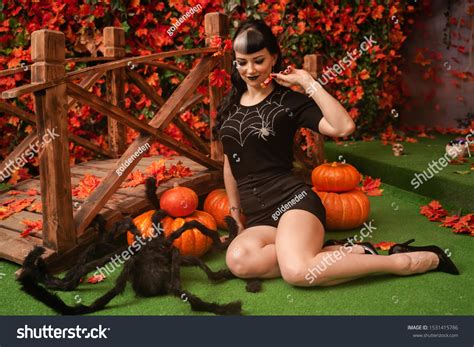 Cute Sexy Pin Girl Black Outfit Stock Photo Shutterstock