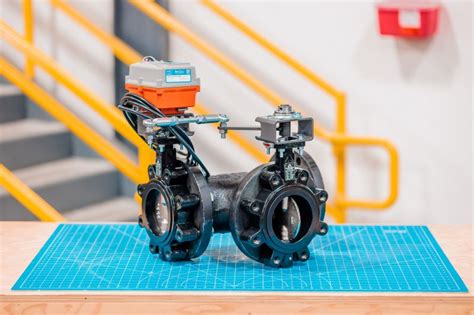 electrically automated resilient butterfly valve tee assembly w custom