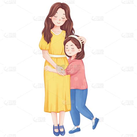 温情时刻母女依偎元素