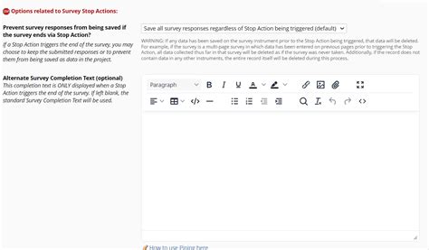 Survey Redcap Stopaction Kicks Out Participant Without An Option To Continue Stack Overflow
