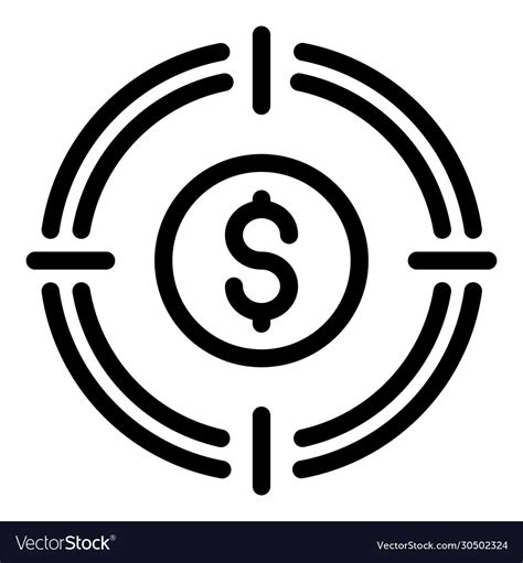 money target icon outline style royalty free vector image