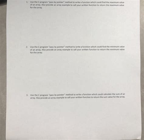 Solved 1 Use The C Program Pass By Pointer Method To