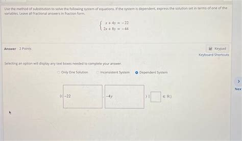 Solved Use The Method Of Substitution To Solve The Following Chegg Com