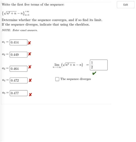 Solved Write The First Five Terms Of The Sequence ∞