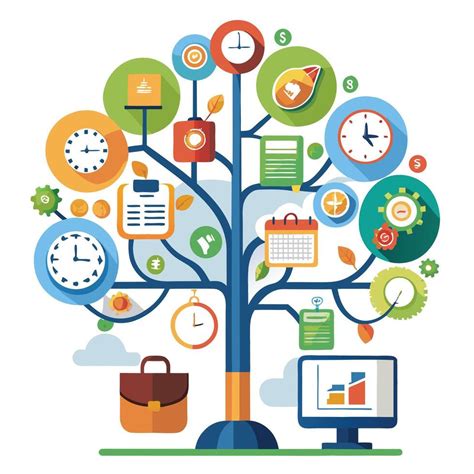 Effective Time Management Productivity Tree Illustration For Achieving Goals 60317943 Vector Art