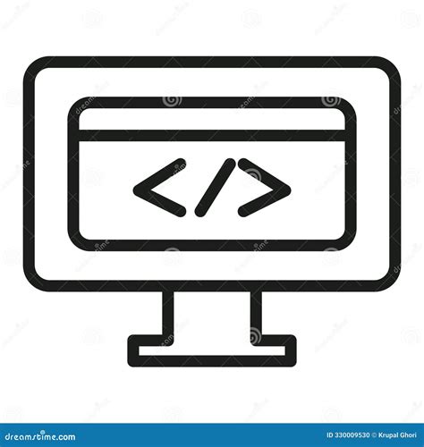 display code icon for software development guides and programming interfaces stock vector