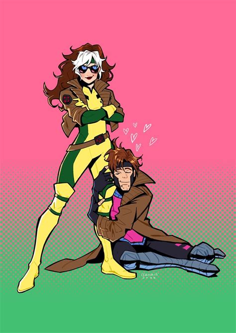 Rogue And Gambit Marvel And More Drawn By Isacchili Danbooru