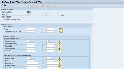 FM CM EXCLUDE SAP Tcode Exclude Credit Memo For Pmt Offset