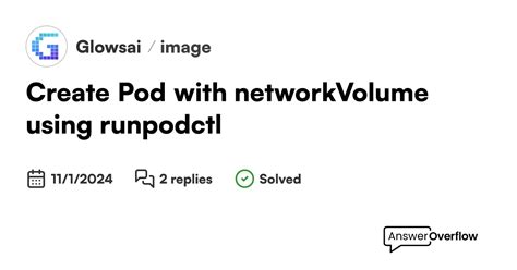 Create Pod With Networkvolume Using Runpodctl Glowsai