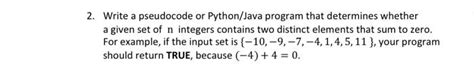 Solved Write A Pseudocode Or Pythonjava Program That