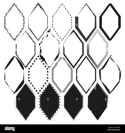 Hexagon Patterns Vector Collection Assorted Hexagonal Designs Black And White Geometric Shapes