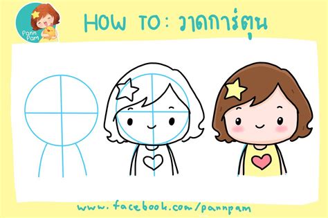 สอนวาดการ์ตูนครึ่งตัว แบบง่า Pannpam การ์ตูน สร้าง สุข