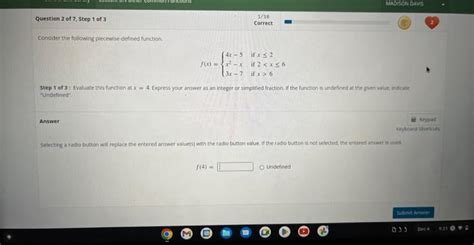 Solved Consider The Following Piecewise Defined Function Chegg