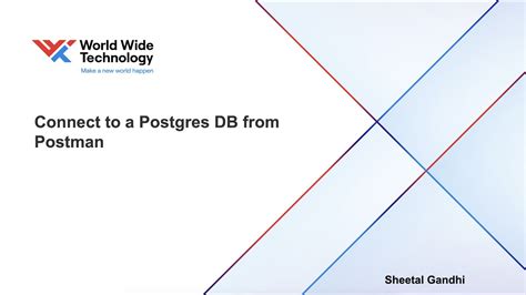 Connect To A Postgres Db From Postman Youtube