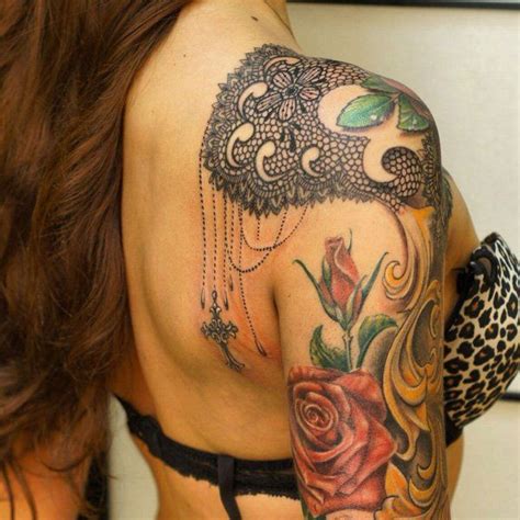 30 Lace Tattoo Designs For Women For Creative Juice Lace Style