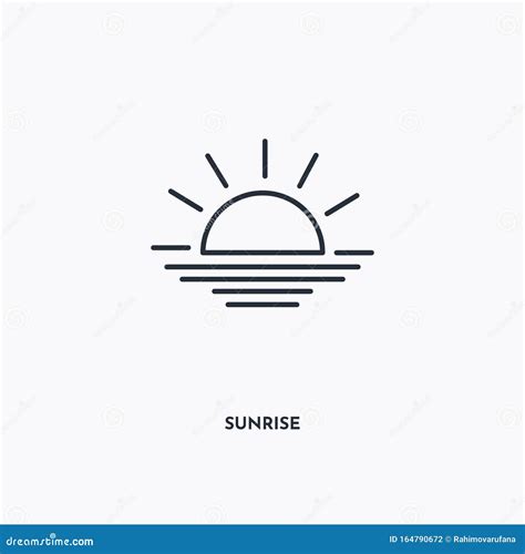 Sunrise Outline Icon Simple Linear Element Illustration Isolated Line