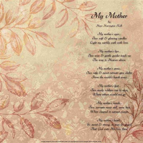 Trinx My Mother Poem Photo Mat3 On Canvas Textual Art Wayfair