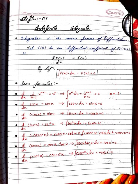 SOLUTION Indefinite Integrals Studypool