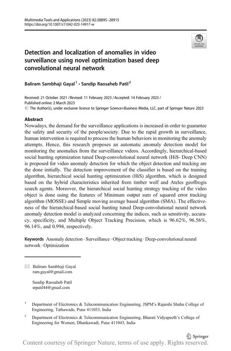 Detection And Localization Of Anomalies In Video Surveillance Using Novel Optimization Based