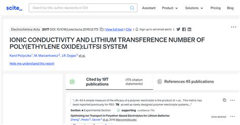 Ionic Conductivity And Lithium Transference Number Of Polyethylene