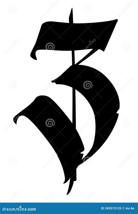 The Numbers Are In The Gothic Style Vector Symbols Isolated On White