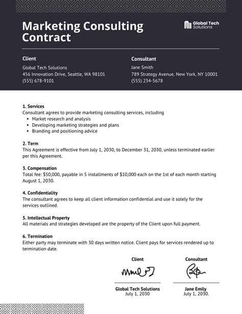 Marketing Consulting Contract Template Venngage