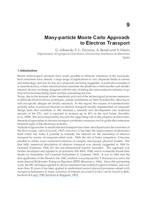 Pdf Many Particle Monte Carlo Approach To Electron Transport