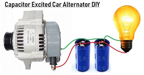On Video Self Excite A 12v Car Alternator With A Capacitor Bank Diy