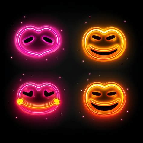 Premium Photo Neon Design Of Grinning Face Icon Emoji With Mischievous Cunning And Sly Ex