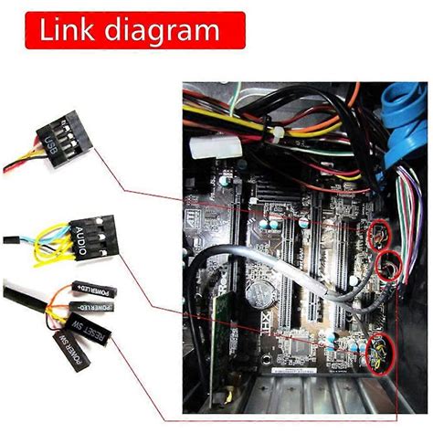 Desktop Computer Case Switch Reset HDD Button Switch With Dual USB Ports Power Button Audio