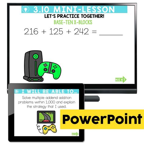 Lucky To Learn Math 3 Digit Addition Review Lesson 310 Teaching Slides Powerpoint