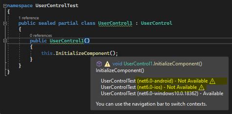 how can we expose a usercontrol from a 6 multi targeted library