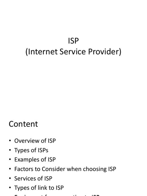 A Comprehensive Guide To Understanding Internet Service Providers Types Of Isps Factors To