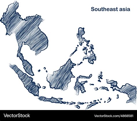 Asean Map Royalty Free Vector Image Vectorstock