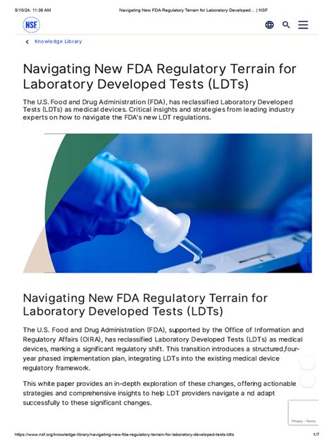 Navigating New Fda Regulatory Terrain For Laboratory Developed Pdf Food And Drug